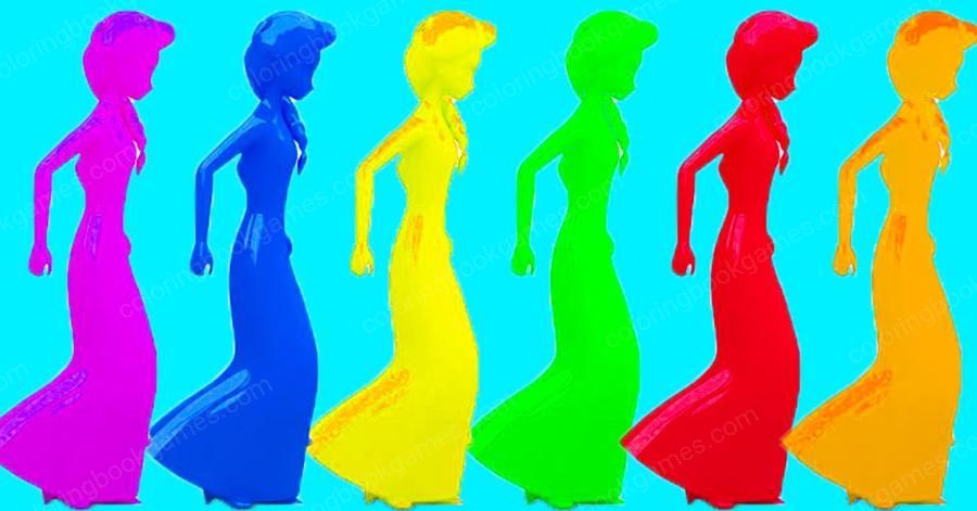 coloring book games - Colorie les 5 princesses