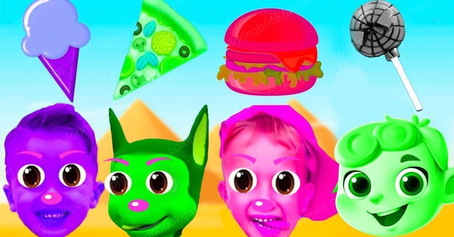 coloring book games - Food and children！
