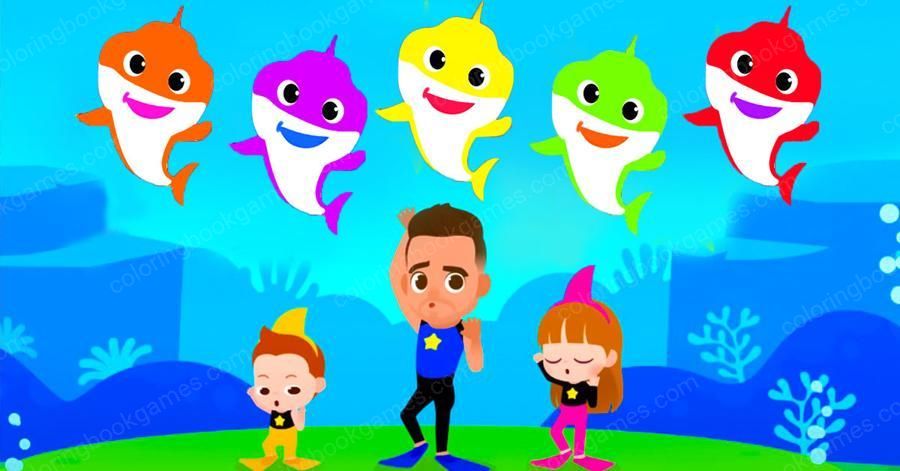 coloring book games - Schattig haaienkoor in de zee