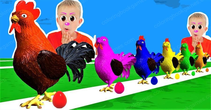 coloring book games - Look at these chickens laying eggs?