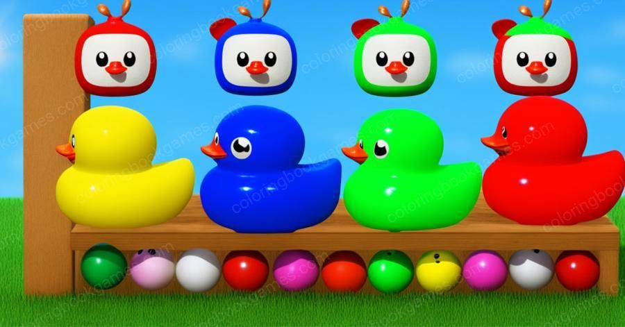 coloring book games - Color con patito amarillo