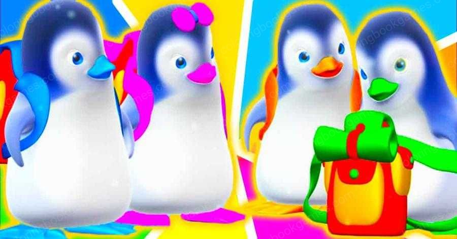 coloring book games - Hide and seek penguin