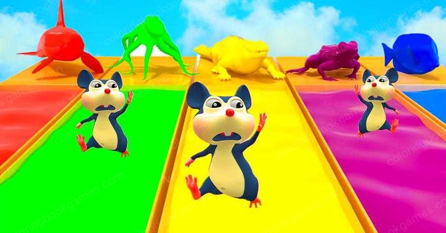coloring book games - Pinta (la rana y el ratón) con hermosos colores