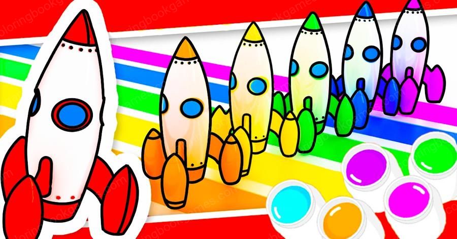 coloring book games - Choose a beautiful color for the rocket