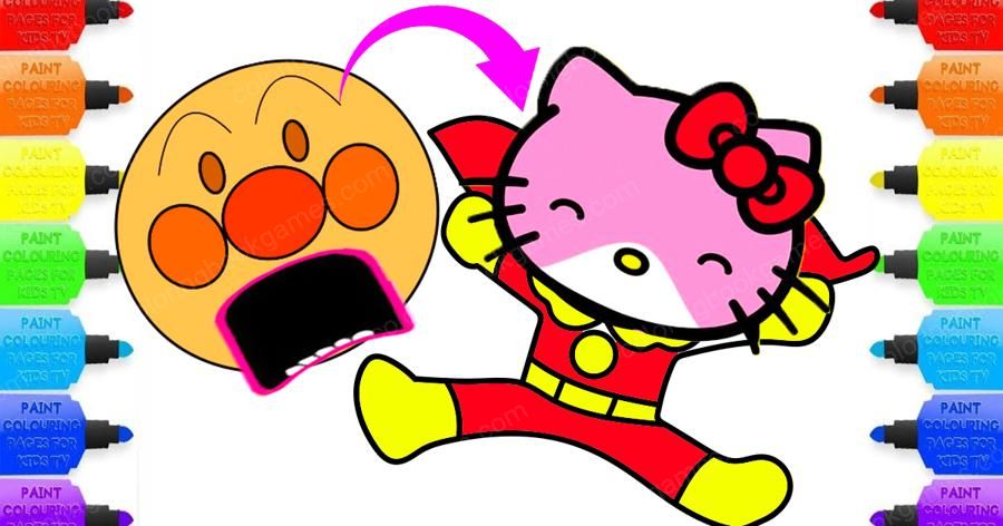 coloring book games - Cute cat with superman