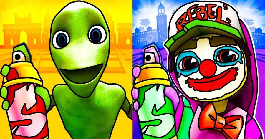 coloring book games - Color alien