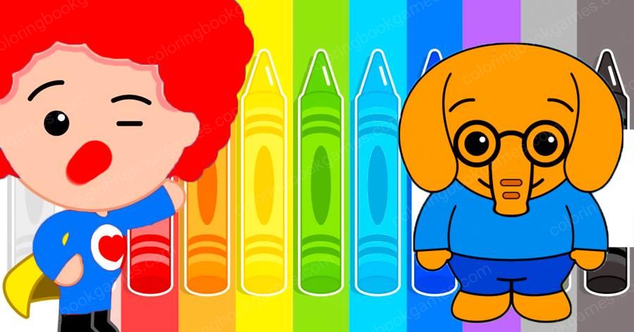 coloring book games - Plim and colorful stars