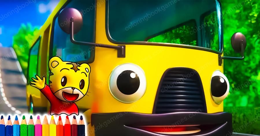 coloring book games - Come and color the bus!