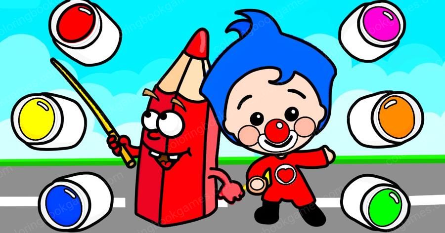 coloring book games - Plim and colorful stars