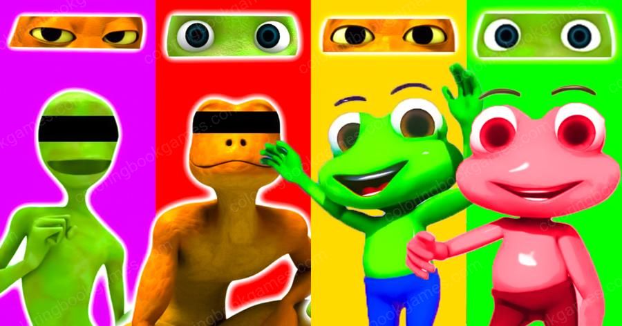 coloring book games - Aline and frog