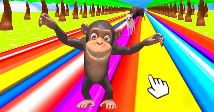 coloring book games - Cute gorilla