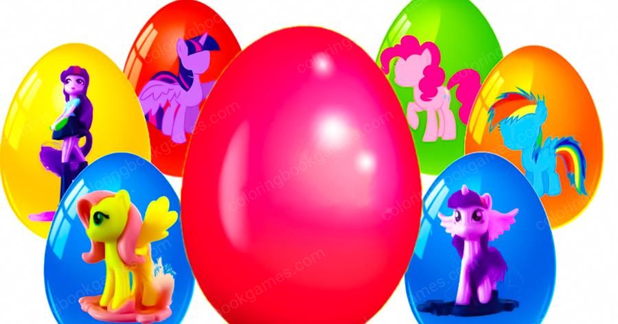 coloring book games - Pony and colored eggs