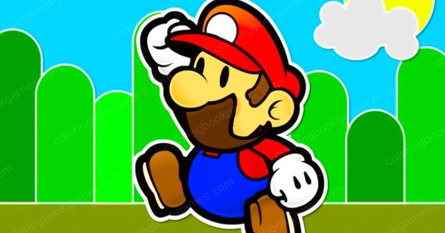 coloring book games - Long bearded mario