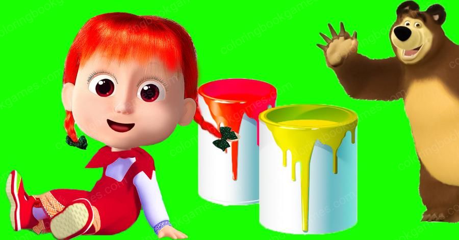 coloring book games - Mesha and the animal party